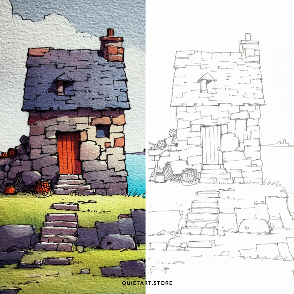 33 Country Look Watercolor Printable Coloring Pages (PDF Download ...