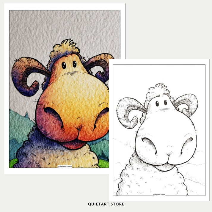 47 Funny Farm Animals Printable Coloring Pages (PDF Download) – Quiet Art